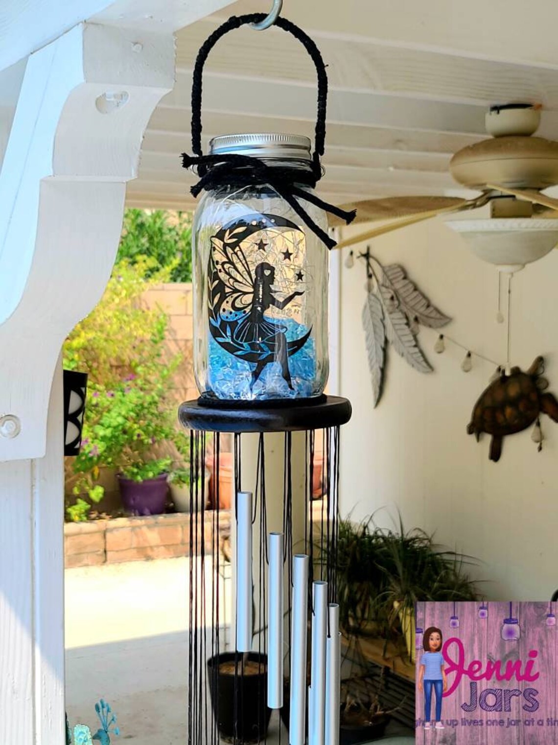 Fairy Light up Mason Jar Wind Chime Outdoor Solar Windchime - Etsy