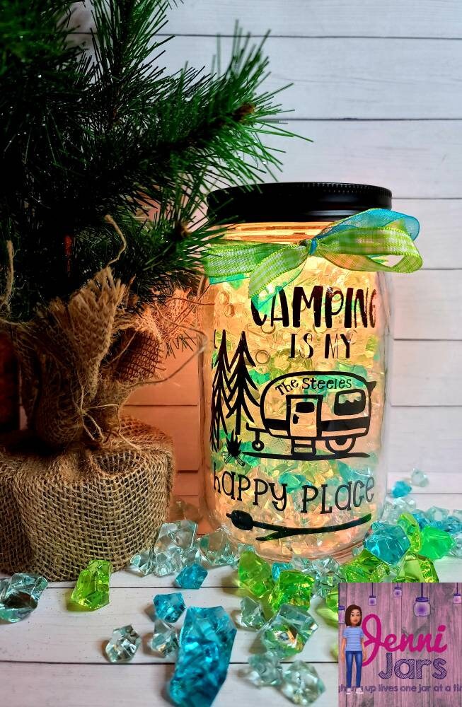Camping light up rv decor Motorhome mason jar light decor | Etsy