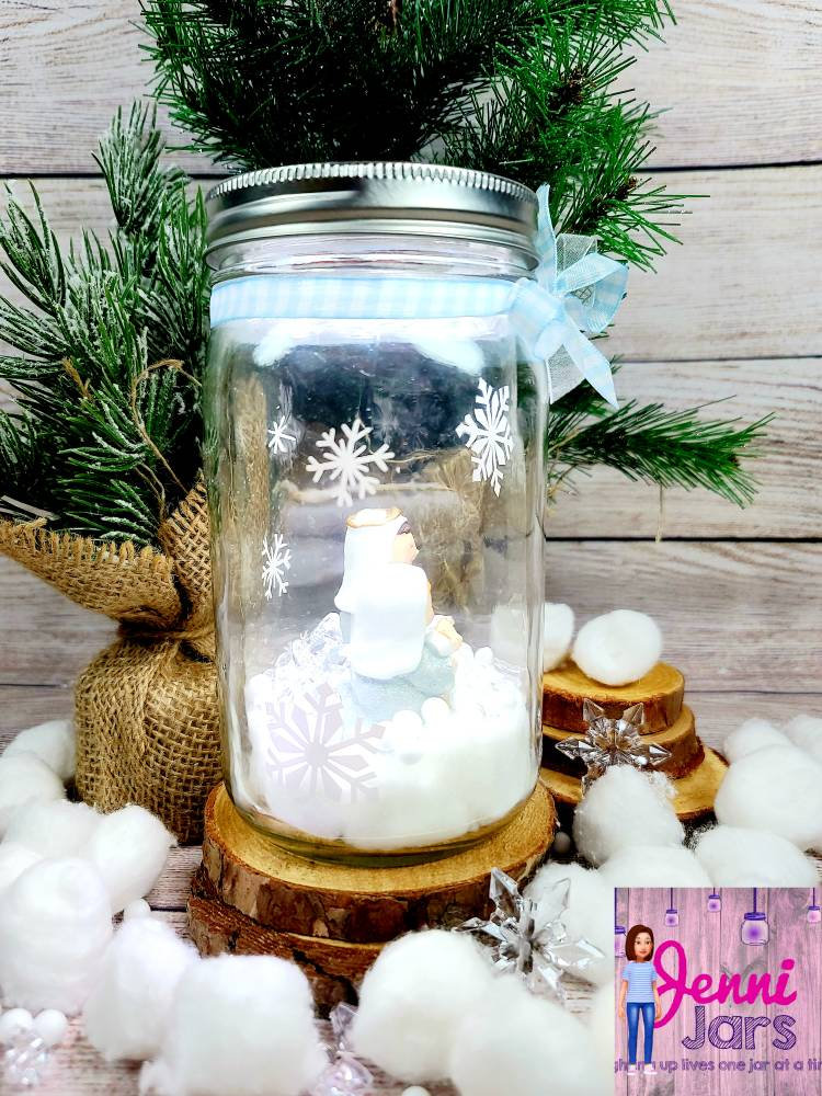 Nativity Light up Mason Jar, Religious Christmas Decor, Farmhouse ...