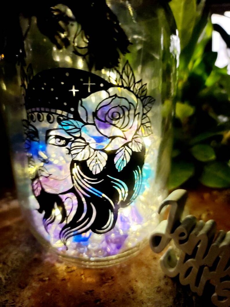 Gypsy Solar Rechargeable Mason Jar Fairy Lantern, Farmhouse Meditation ...