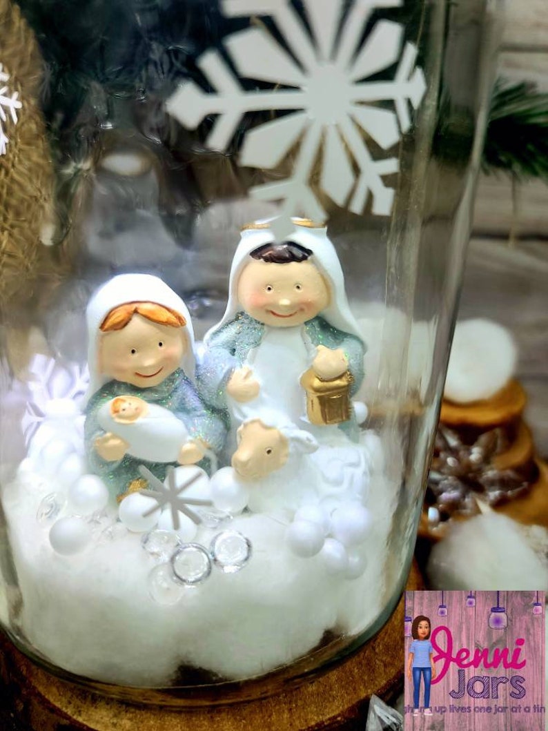 Nativity Light up Mason Jar, Religious Christmas Decor, Farmhouse ...