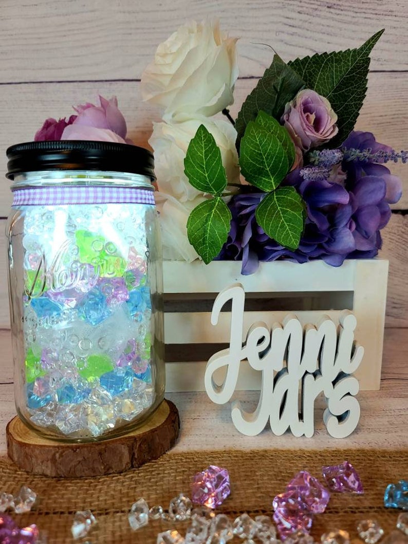 Farmhouse Flowers LED Color Changing Mason Jar Light Rustic - Etsy