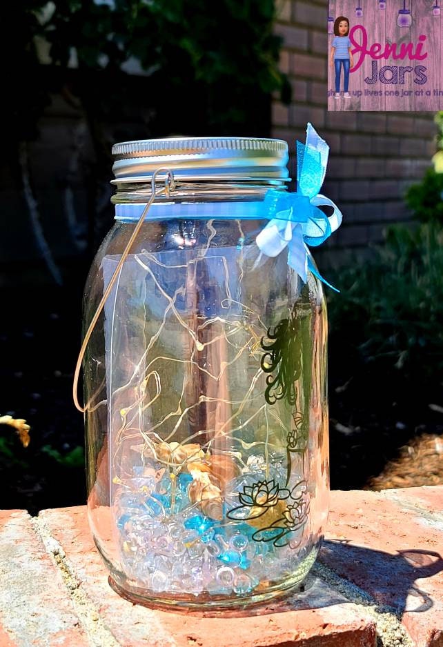 Mermaid Solar Rechargeable Mason Jar Fairy Lantern, Mermaid Decor ...