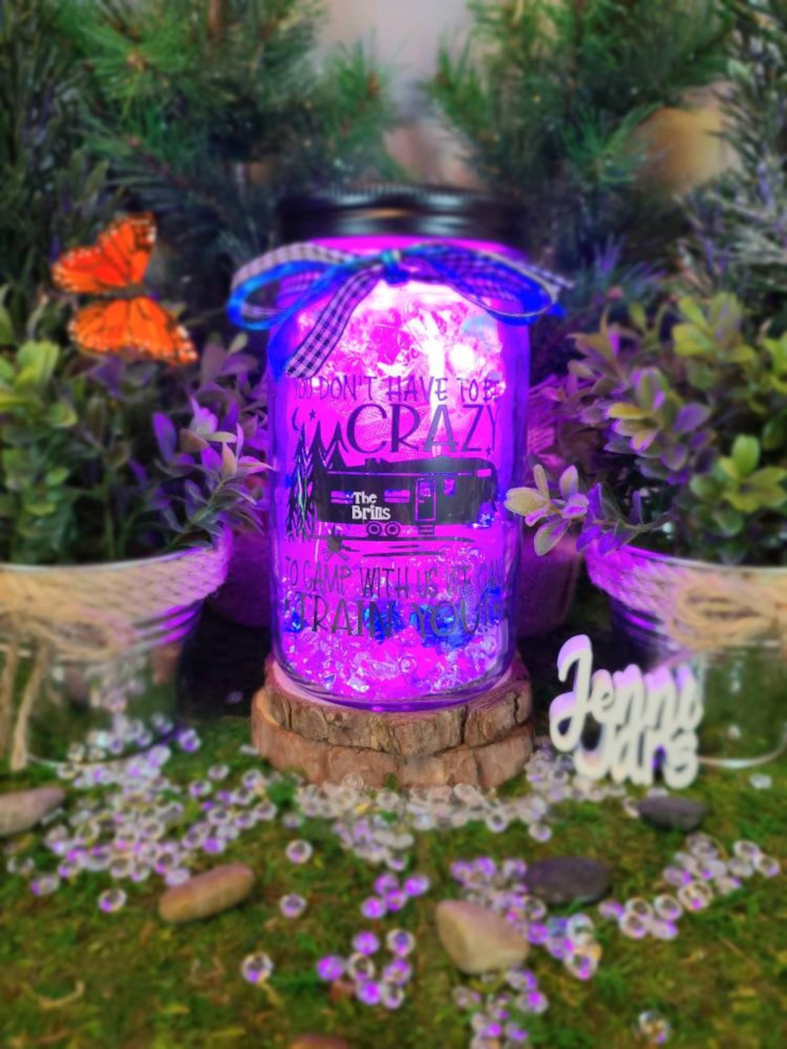 Personalized Camping Light up Rv Decor, Motorhome Mason Jar Light Decor ...