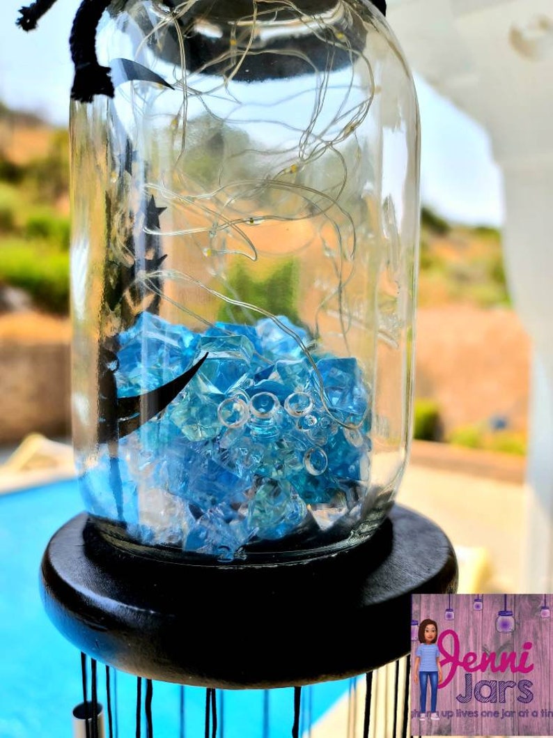 Fairy Light up Mason Jar Wind Chime Outdoor Solar Windchime | Etsy