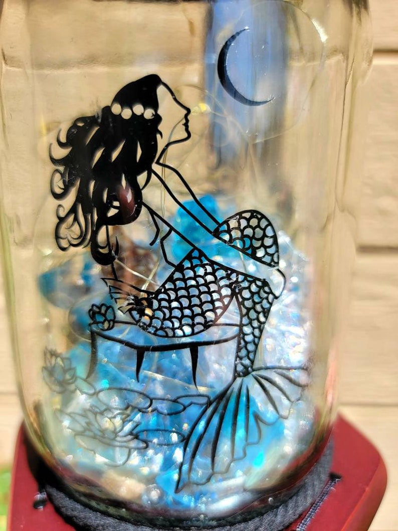 Mermaid Solar Rechargeable Mason Jar Fairy Lantern Wind Chime - Etsy