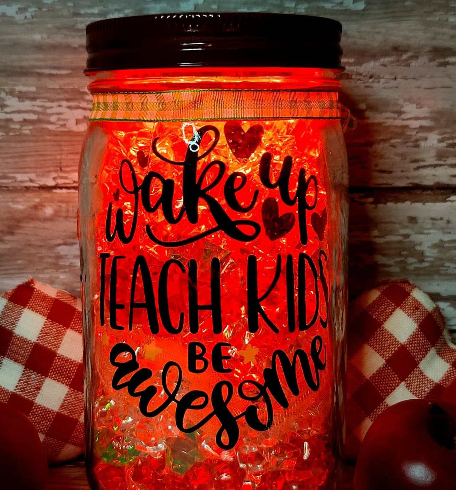 Teacher Gifts, Christmas, Farmhouse Mason Jar Lightteacher ...