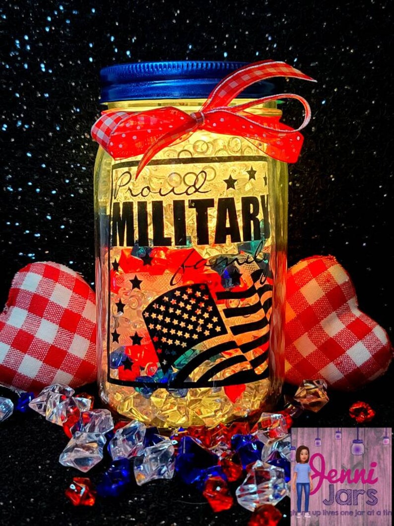 Military family farmhouse mason jar light farmhouse mason jar | Etsy
