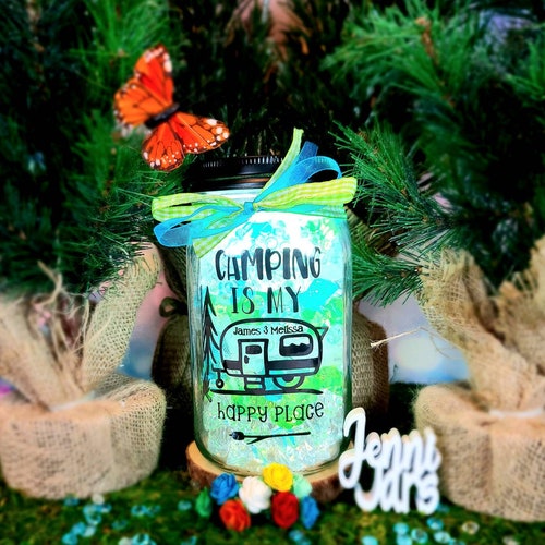 Personalized Camping Light up Rv Decor Motorhome Mason Jar - Etsy