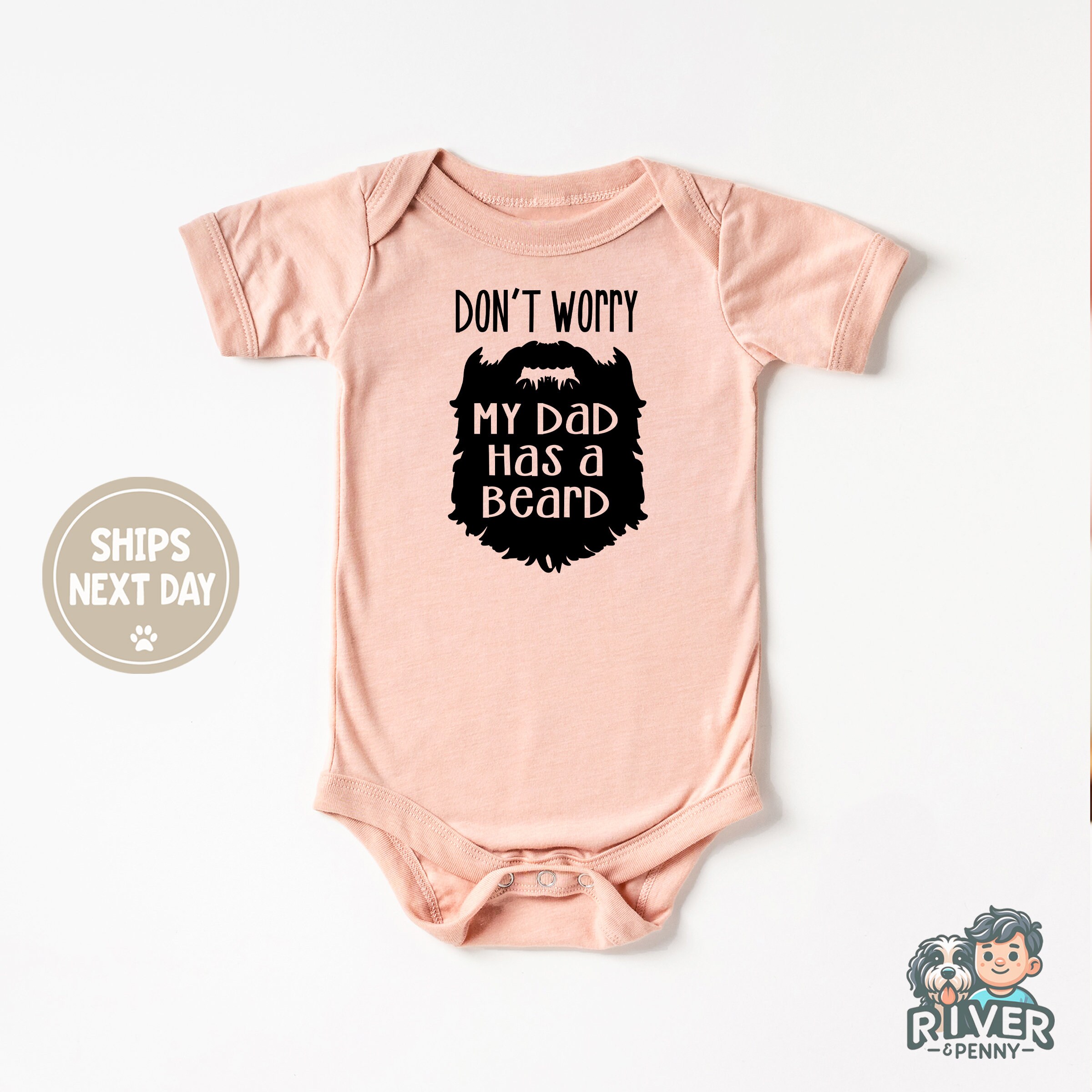 My Dad Has A Beard Onesie® Funny Gift for Dad New Baby Father's Day ...