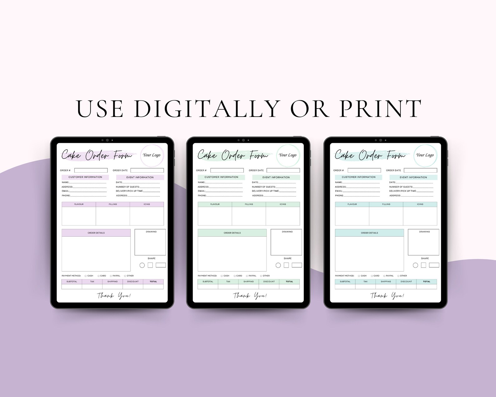 Editable Cake Order Form Template, Custom Bakery Order Form Canva ...