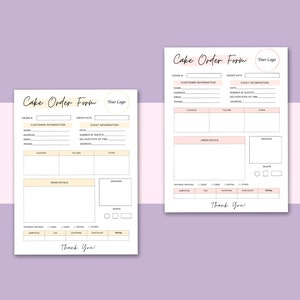 Editable Cake Order Form Template, Custom Bakery Order Form Canva ...