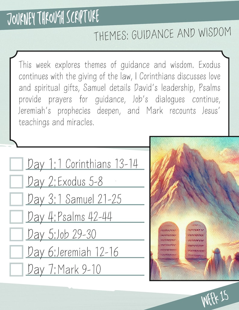 Bible Reading Plan 52 Weeks Weekly Bible Study Guide, Devotional ...