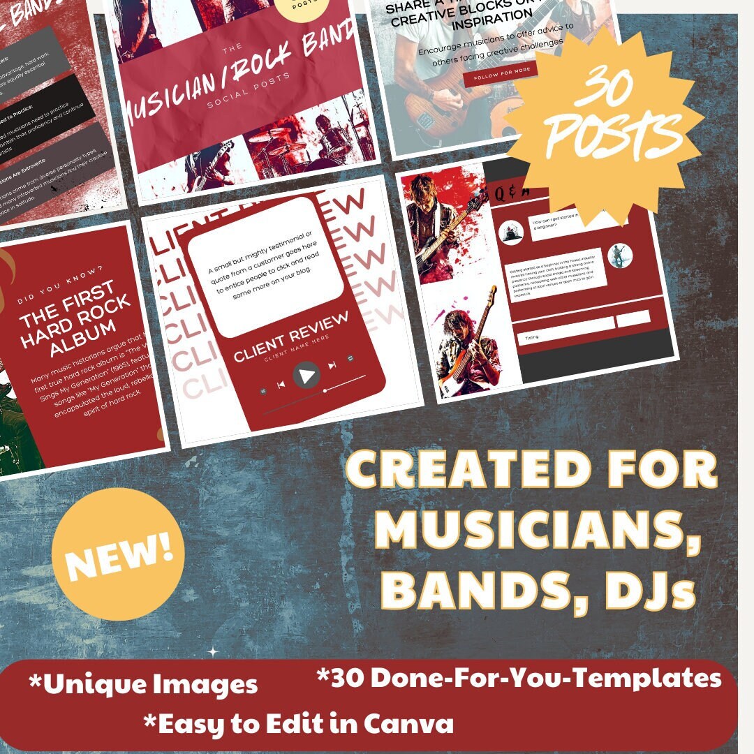 Musician Flyer Template Bundle for Canva | Band Promotion|music ...