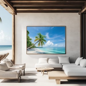 Printable Tropical Beach Poster, Photography Beach and Palm Tree ...