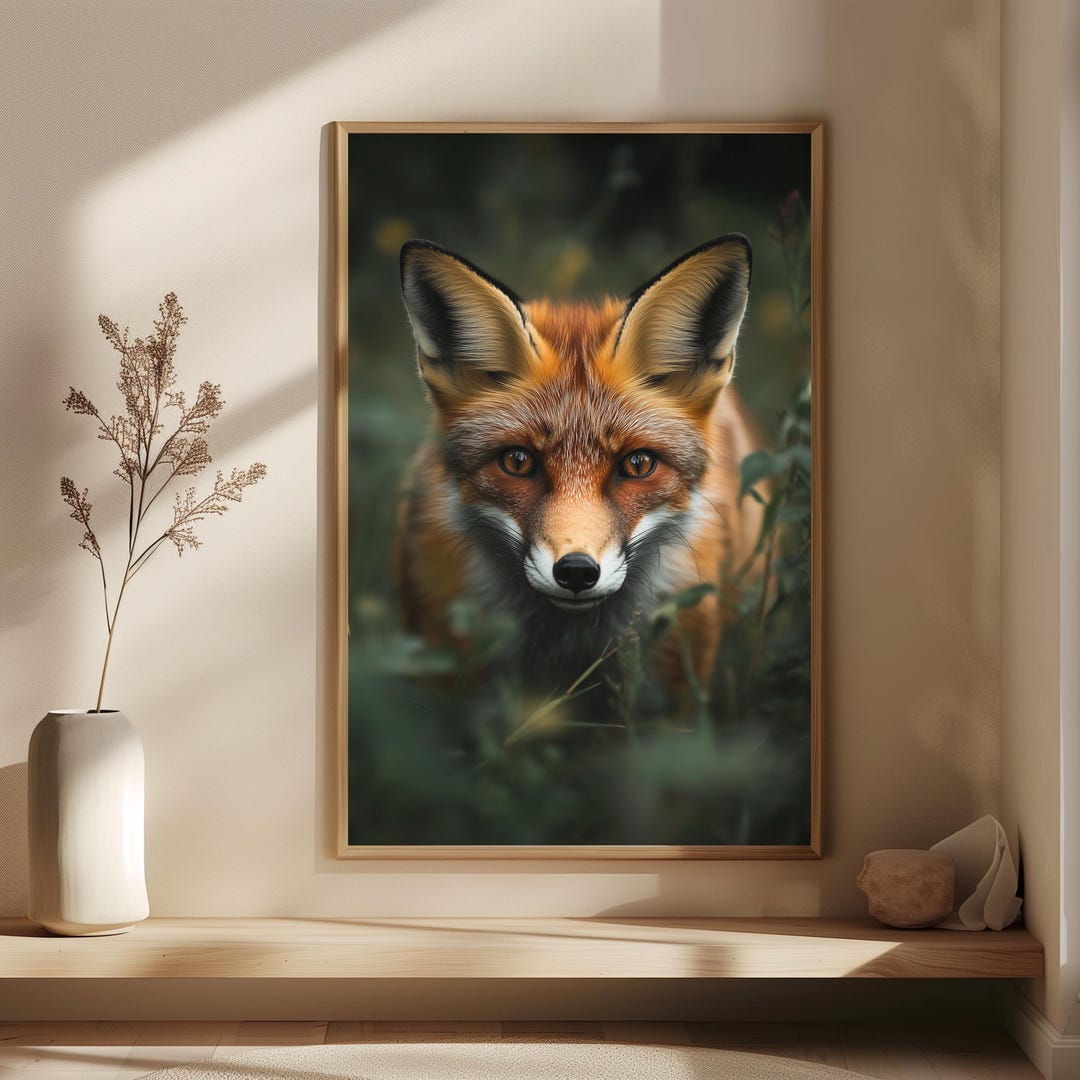 Portrait of a Fox, Printable Fox Illustration, Printing Fox in the ...