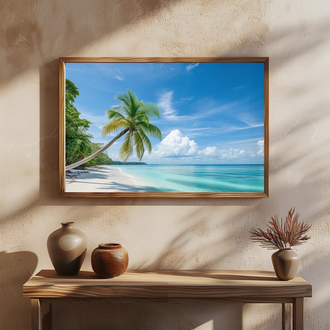 Printable Tropical Beach Poster, Photography Beach and Palm Tree ...