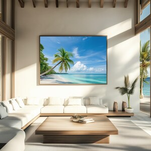 Printable Tropical Beach Poster, Photography Beach and Palm Tree ...