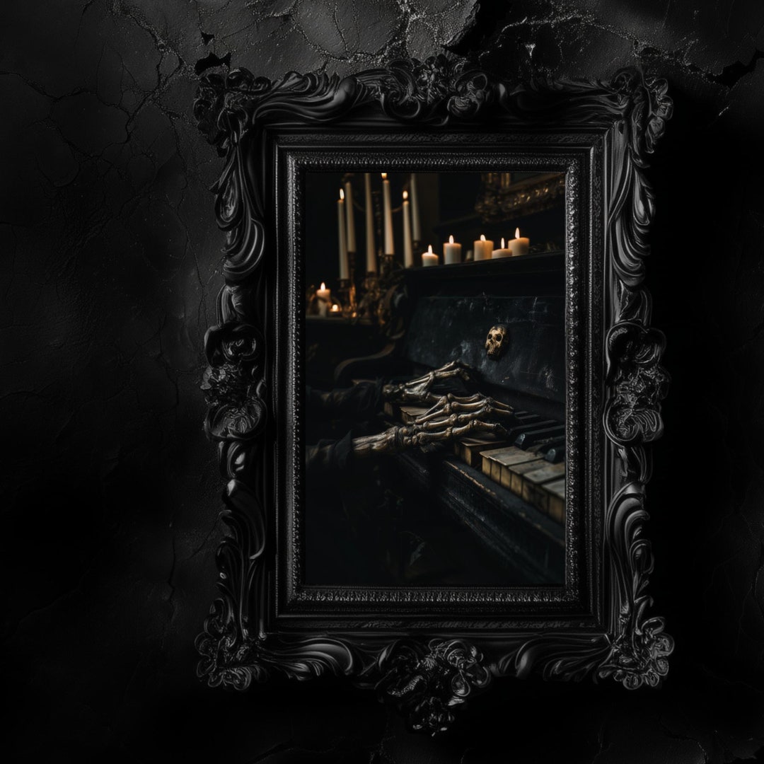 Skeleton Playing Piano Painting - Etsy