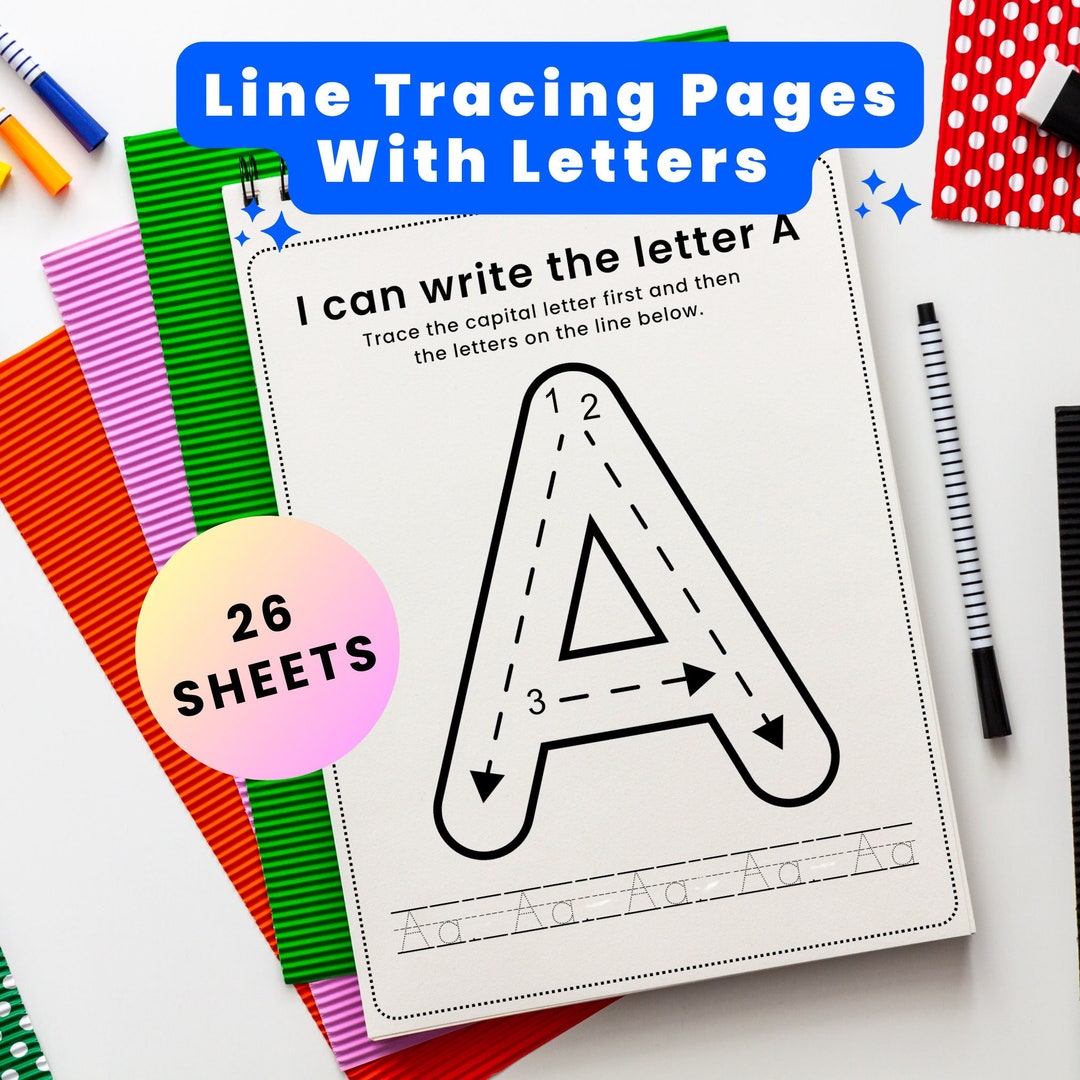 26 Alphabet Line Tracing Worksheets Lines Trace Pages Printable ...