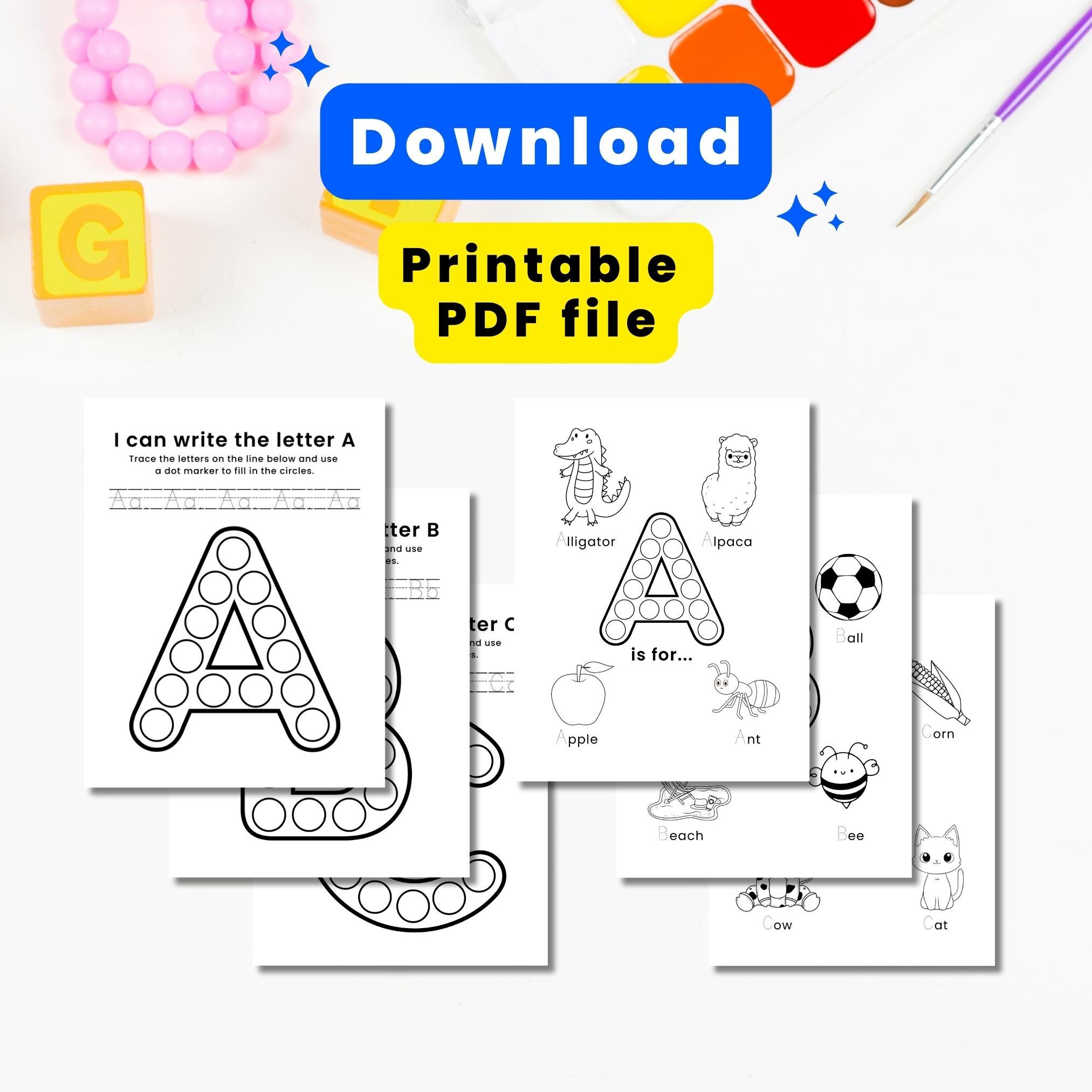 52 Alphabet Dot Marker Worksheets Dot Marker Activities for Toddlers ...