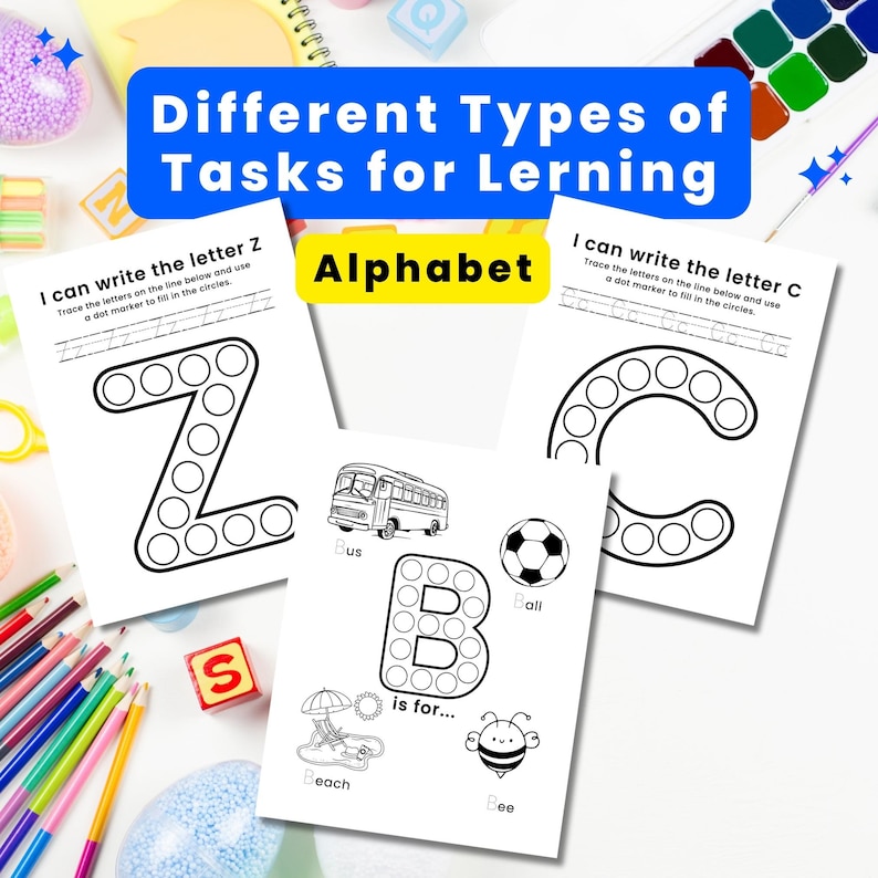 52 Alphabet Dot Marker Worksheets Dot Marker Activities for Toddlers ...