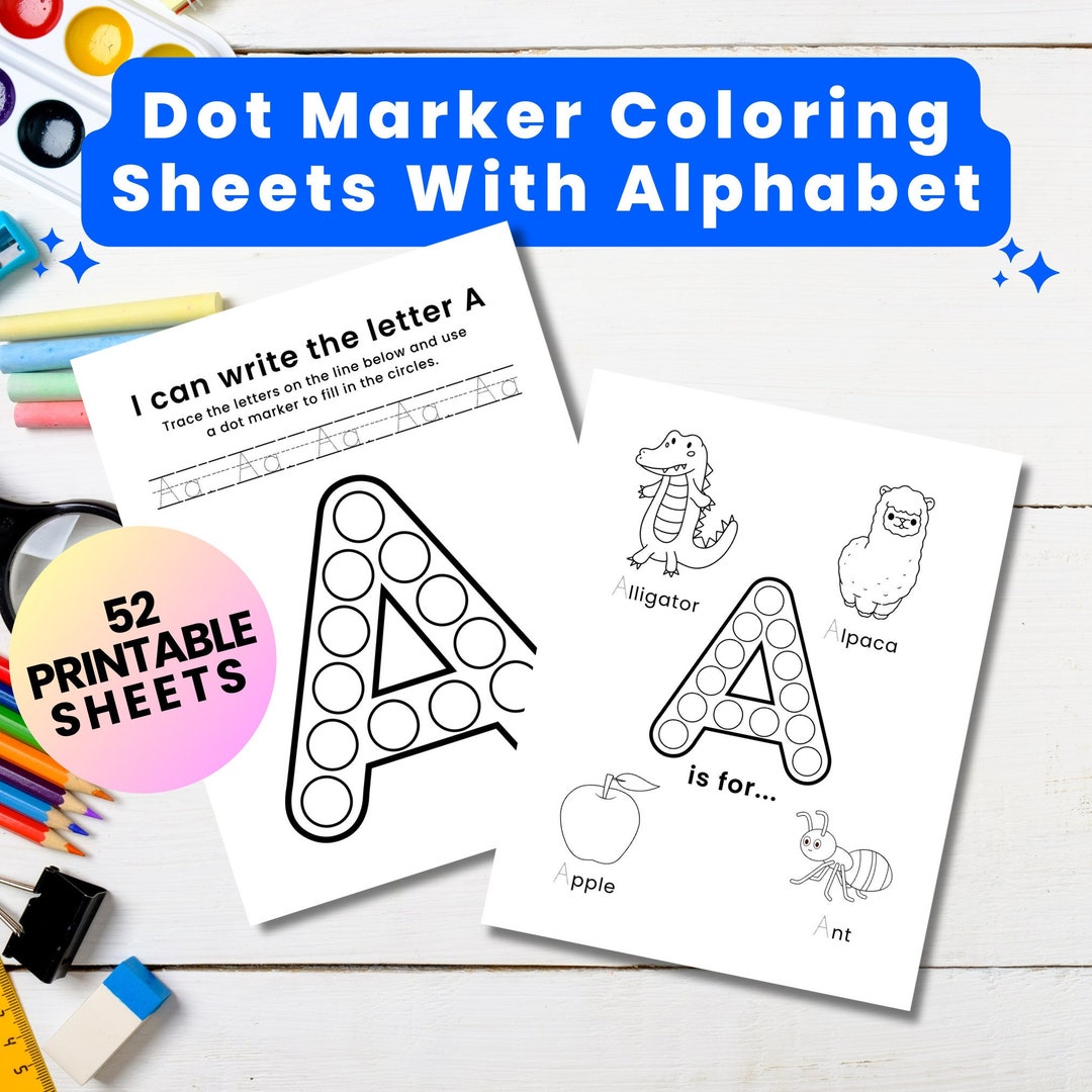 52 Alphabet Dot Marker Worksheets Dot Marker Activities for Toddlers ...