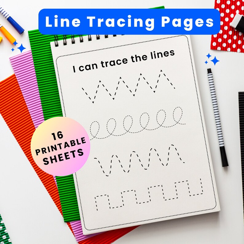 16 Line Tracing Worksheets Lines Trace Pages Printable Activities for ...
