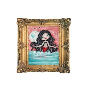 Vampire Print Surreal Art Spooky Vampire Mermaid Prints Nautical Bat ...