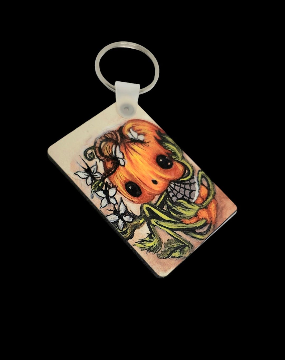 Pumpkin Keychain Art Bag Tag Sweet Oramge Halloween Print - Etsy