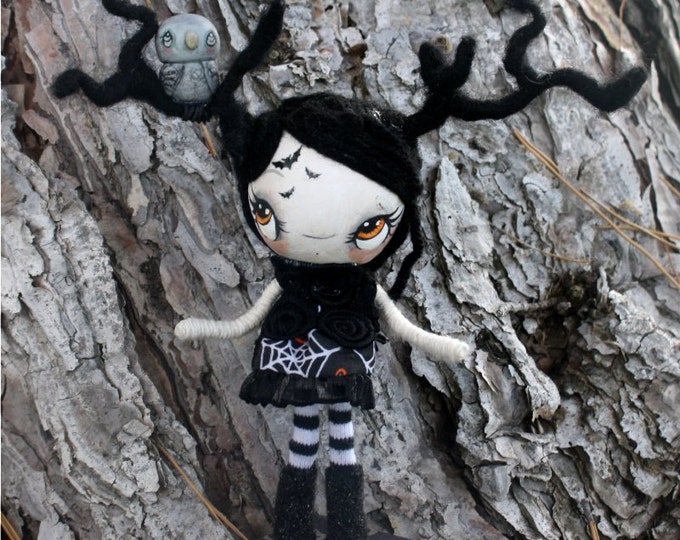 Tree Doll Fall Paper Mache OOAK Art Doll Cute Fall October Spooky Tree ...