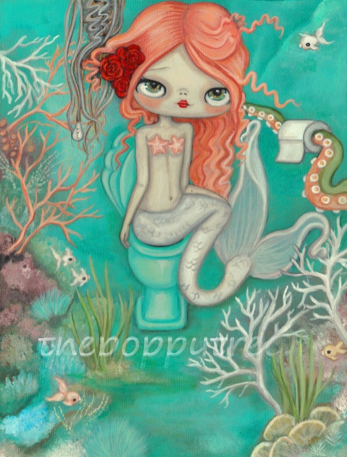 Mermaid Print Set Mermaid Prints Octopus Print Nautical Art - Etsy