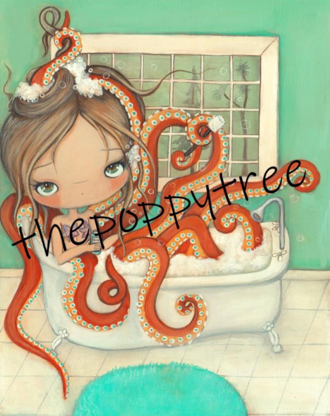 Octopus Print Bathroom Art Under the Sea Nautical Prints - Etsy
