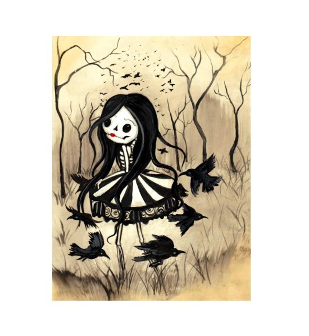 Raven Print Carousel Art Spooky Prints Goth Art Animal Prints Dark ...