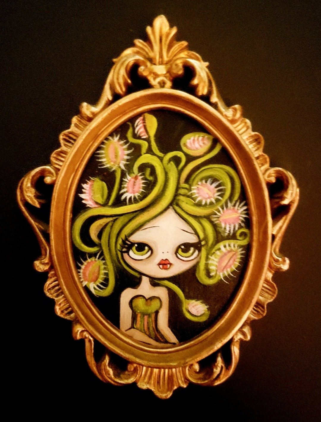 Venus Flytrap Painting Pop Surrealism Vampire Portrait of a - Etsy