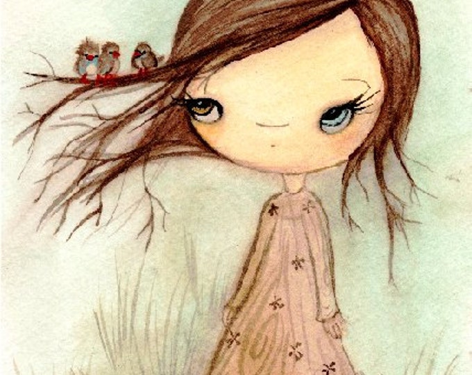 Tree Print Girl Bird Nature Wall Artbirds in My Tree 11 X 14 - Etsy