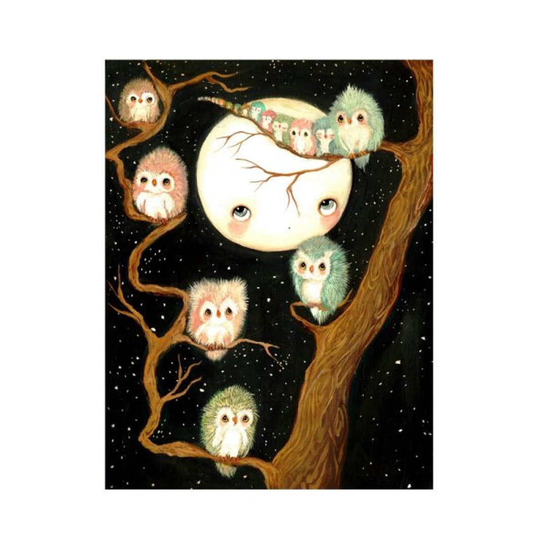 Búho impresiones cuento tiempo de arte guardería habitación decoración ...