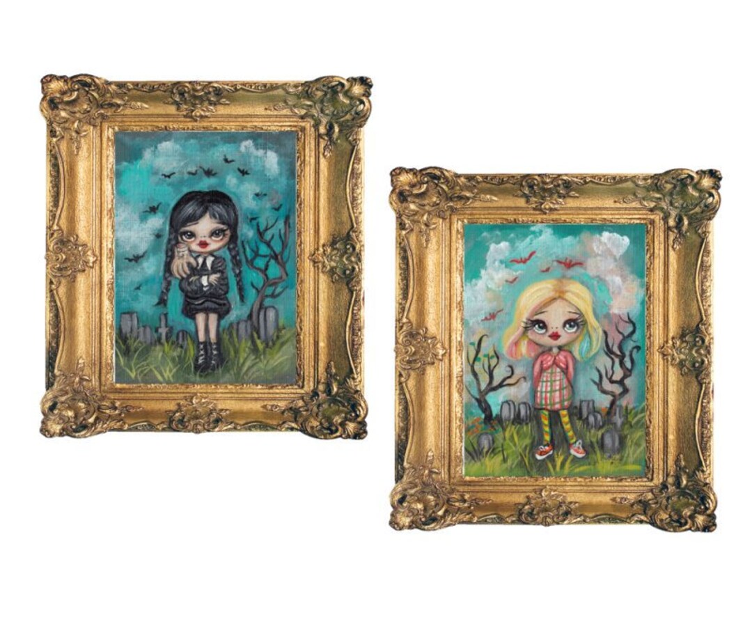 Wednesday & Enid Art Print Set: Spooky Girls Wall Decor (5x7) - Etsy