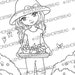 Digital Stamp Gardening Girl, Digi Printable Colouring Page, Summer ...