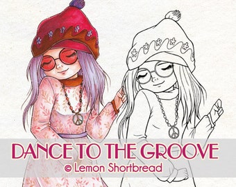 Digital Stamp Girl Sitting Under Tree Digi Nature Country - Etsy