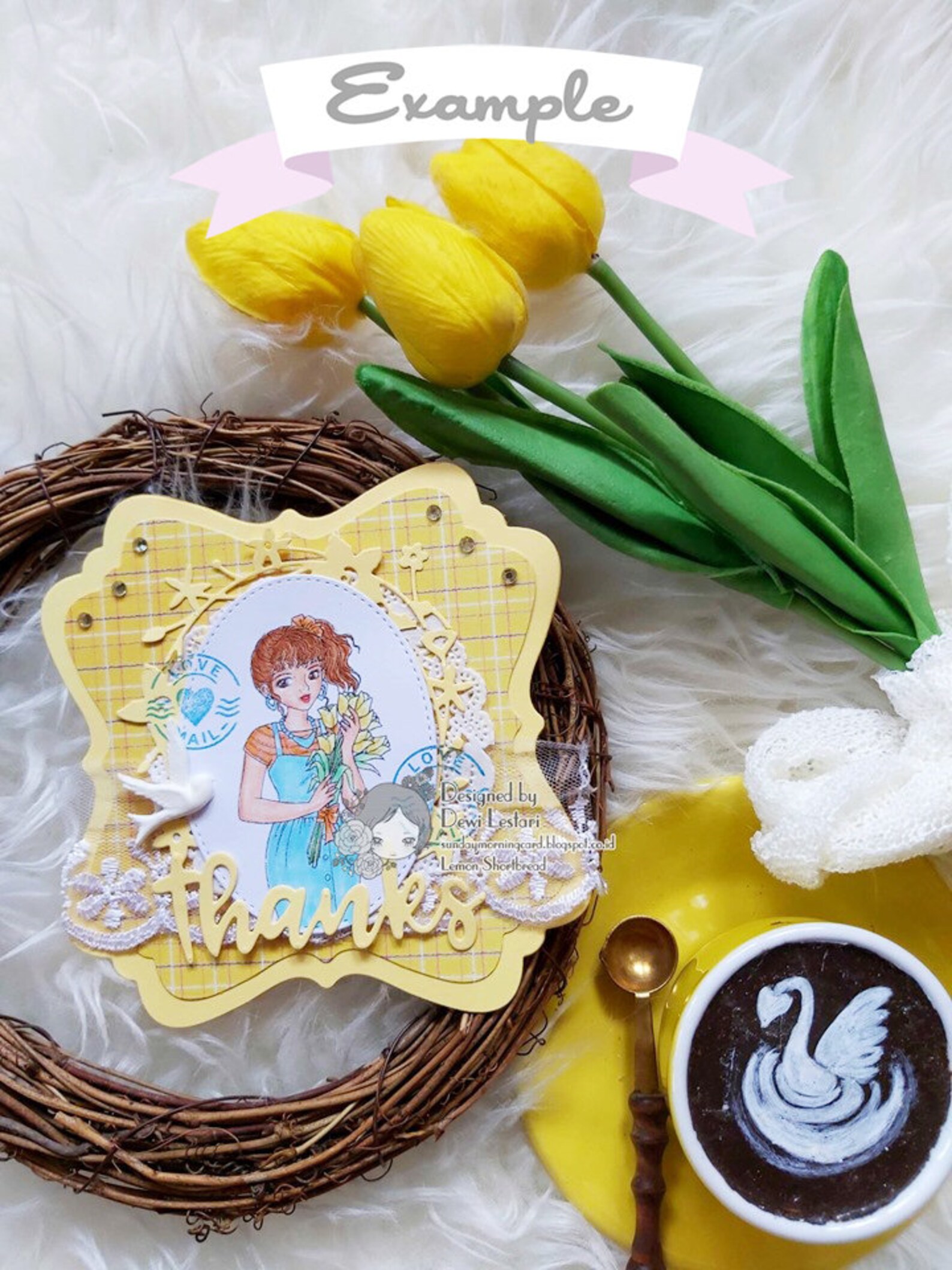 Digital Stamp 80s in Tulips Girl, Digi Download Coloring Page, 1980s ...
