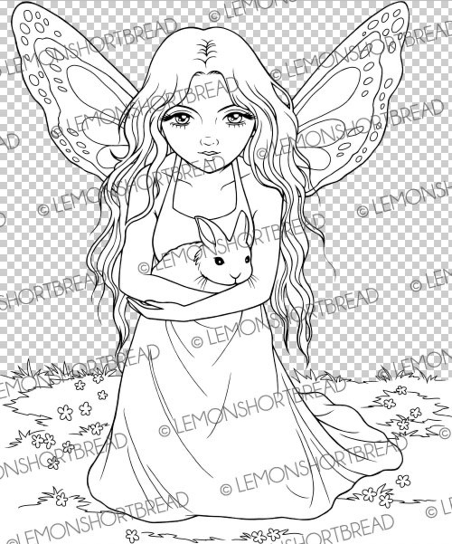 Digital Stamp Fairy With Bunny Digi Easter Rabbit Printable - Etsy Norway