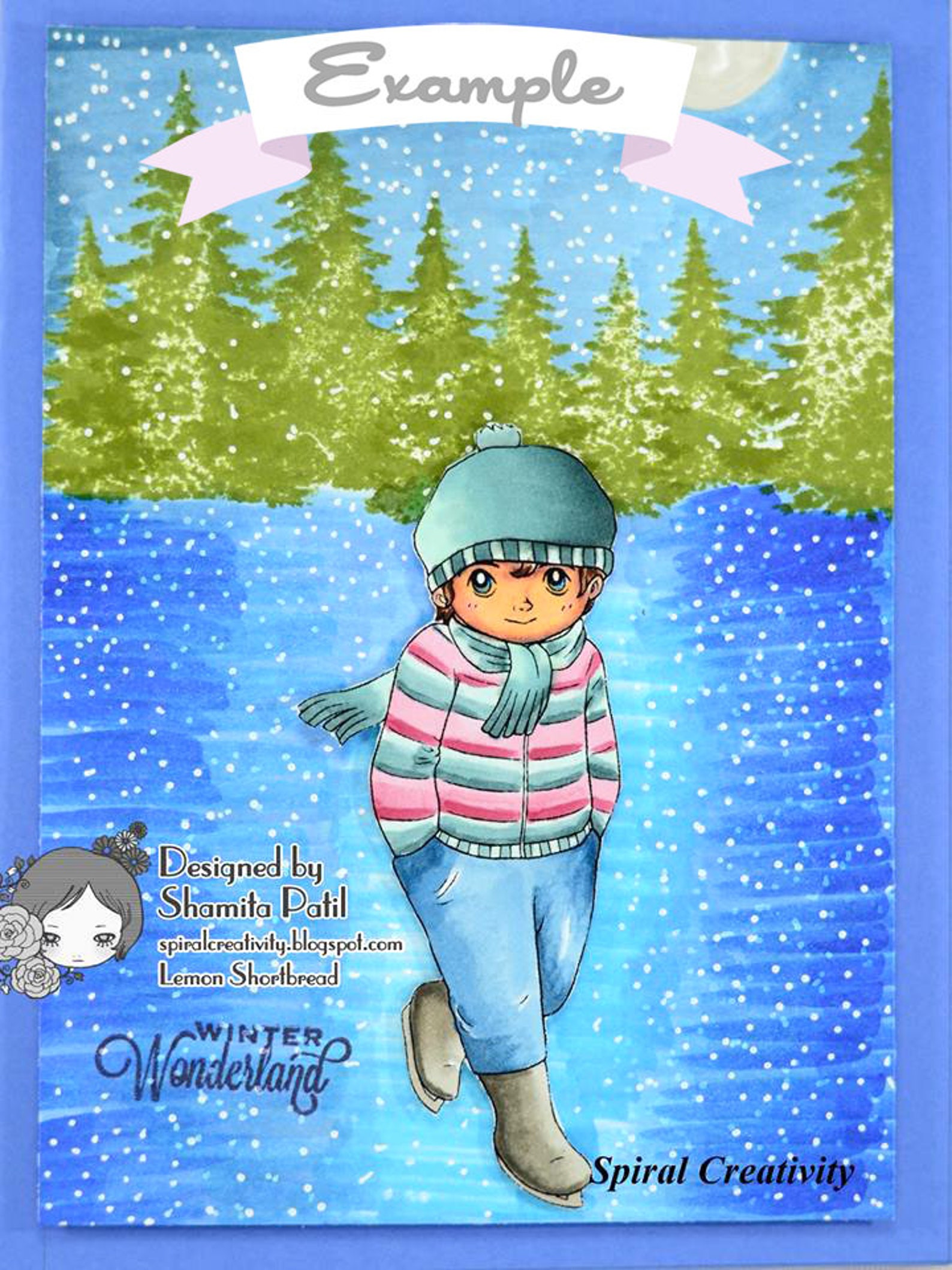 Digital Stamp Ice Skating Guy Digi Download Winter Boy - Etsy