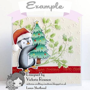 Digital Stamp Christmas Tree Penguin, Digi Winter Holiday, Bird Animal ...