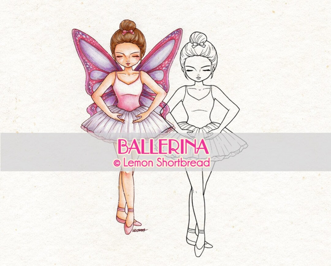 Digital Stamp Ballerina Ballet, Digi Download, Fairy Girl, Fantasy ...