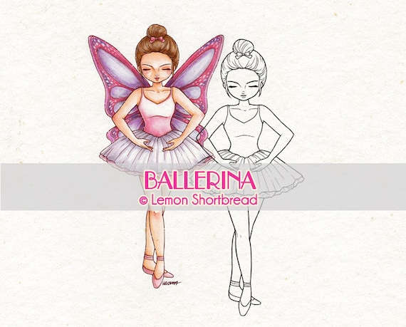 Digital Stamp Ballerina Ballet Digi Download Fairy Girl | Etsy UK