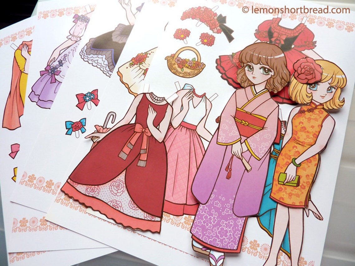 Printable Paper Dolls Fashion Digital Download Children's - Etsy