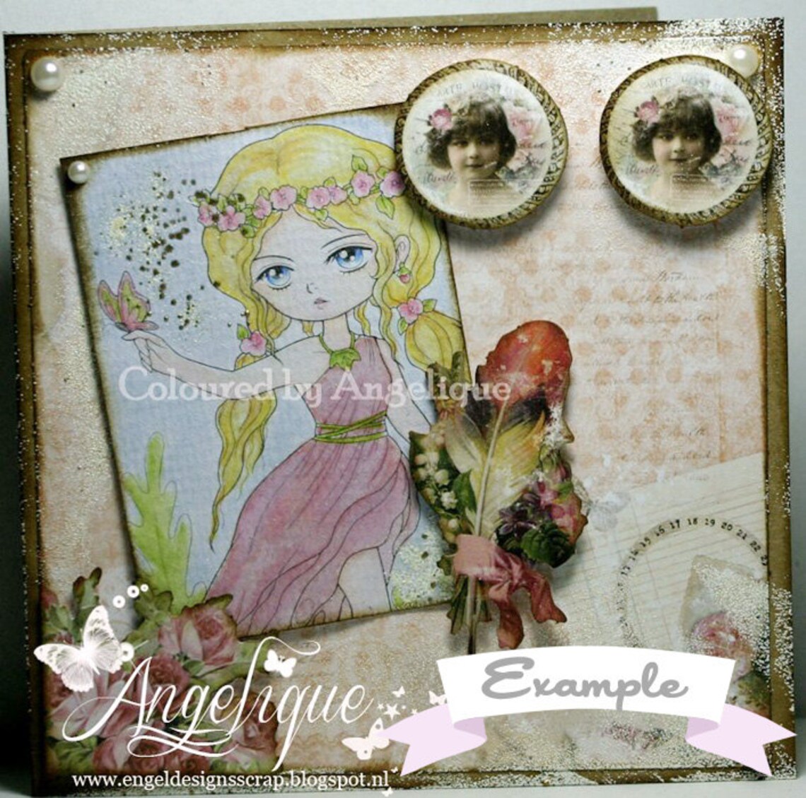 Digital Stamp Flower Toga Fairy Girl, Digi Coloring Page, Fantasy Anime ...