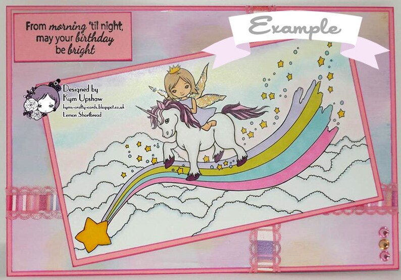 Digital Stamp Rainbow Unicorn Fairy Digi Coloring Pages - Etsy