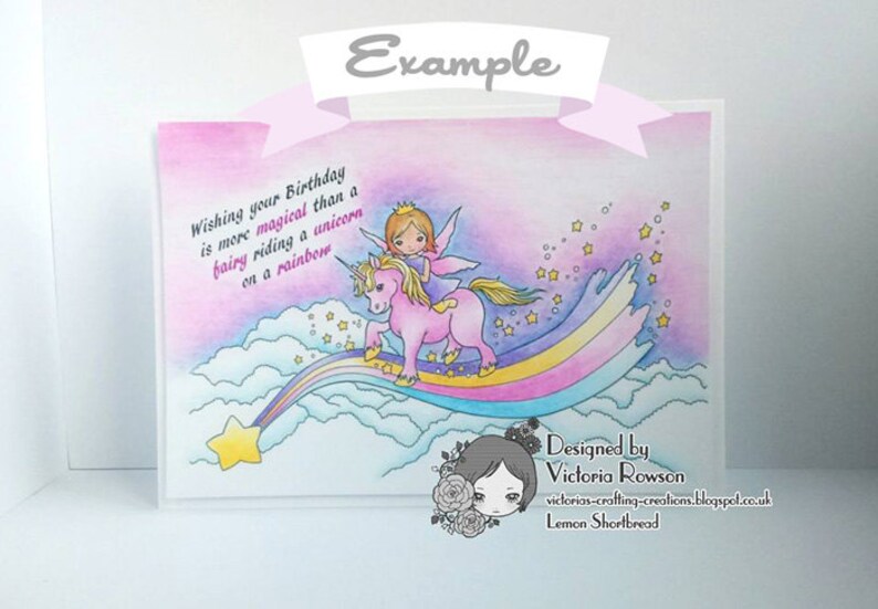 Digital Stamp Rainbow Unicorn Fairy Digi Coloring Pages - Etsy